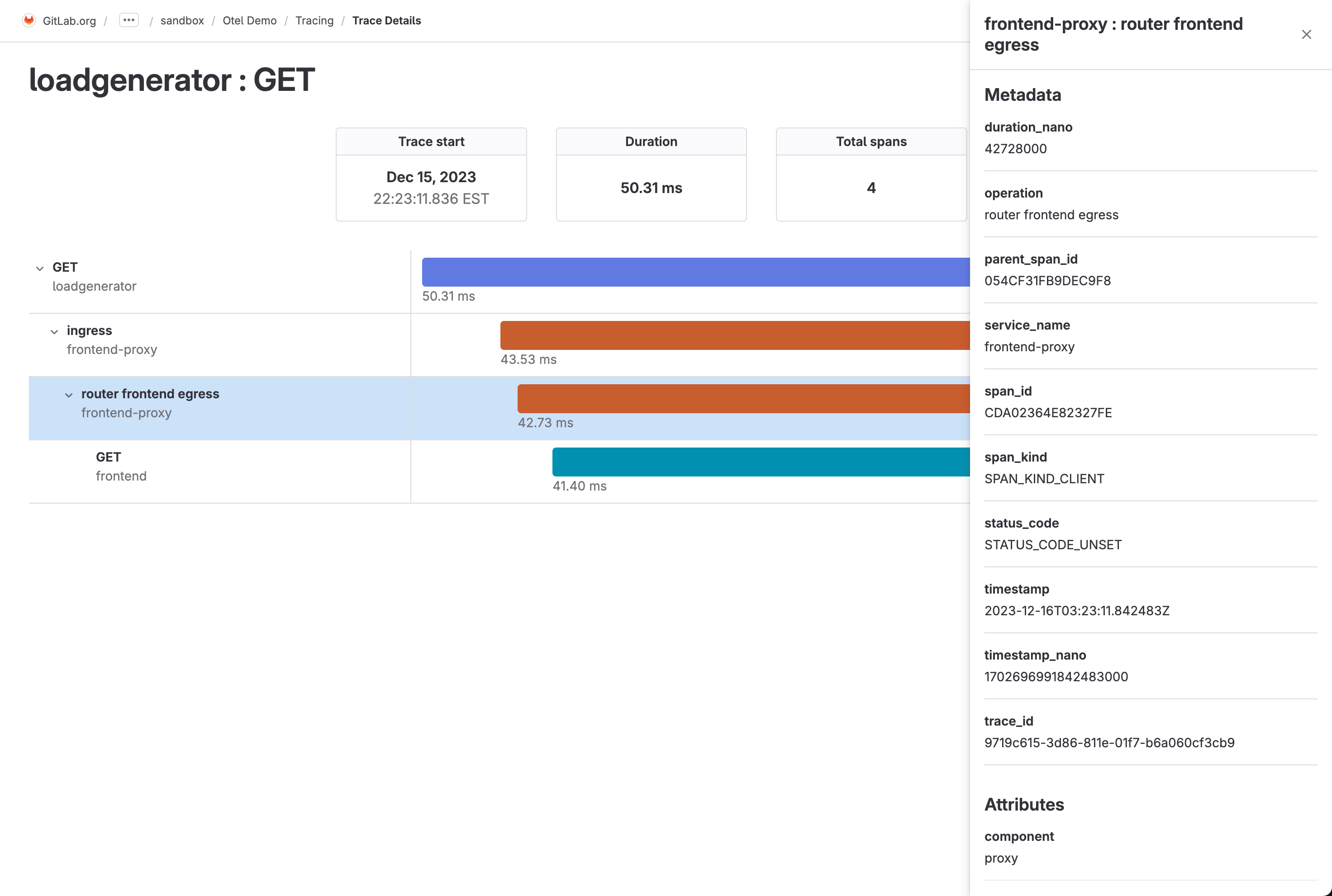 Tracing · Development · Help · GitLab