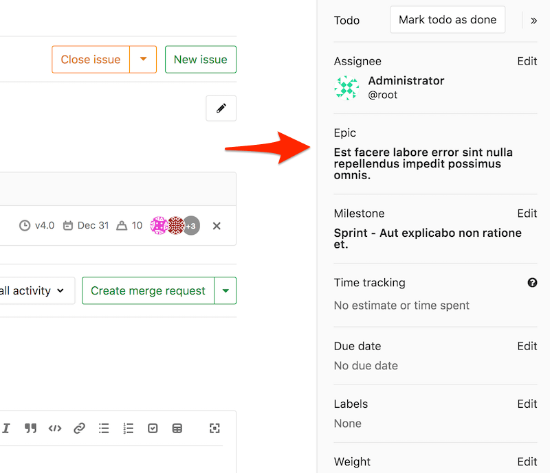 Manage epics · Epics · Group · User · Help · GitLab
